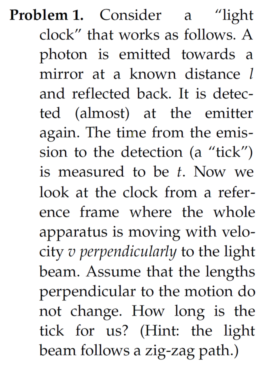 Relativity: Problems 1-2